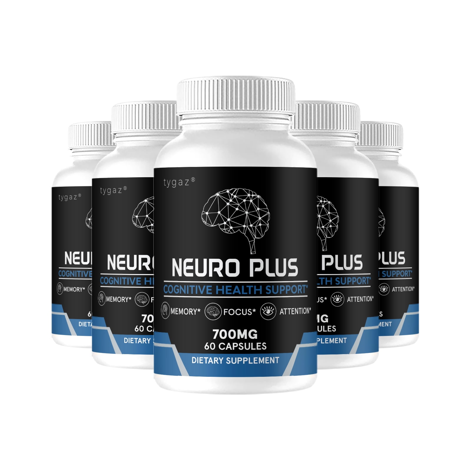 (5 Pack) Neuro Plus - NeuroPlus Pill Supplement - Walmart.com