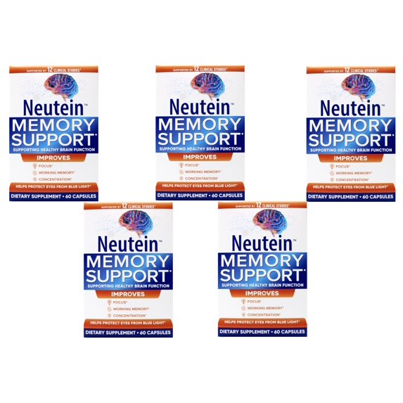 5 Pack - Neutein Natural Memory Support Supplement - PhD Formulated ...