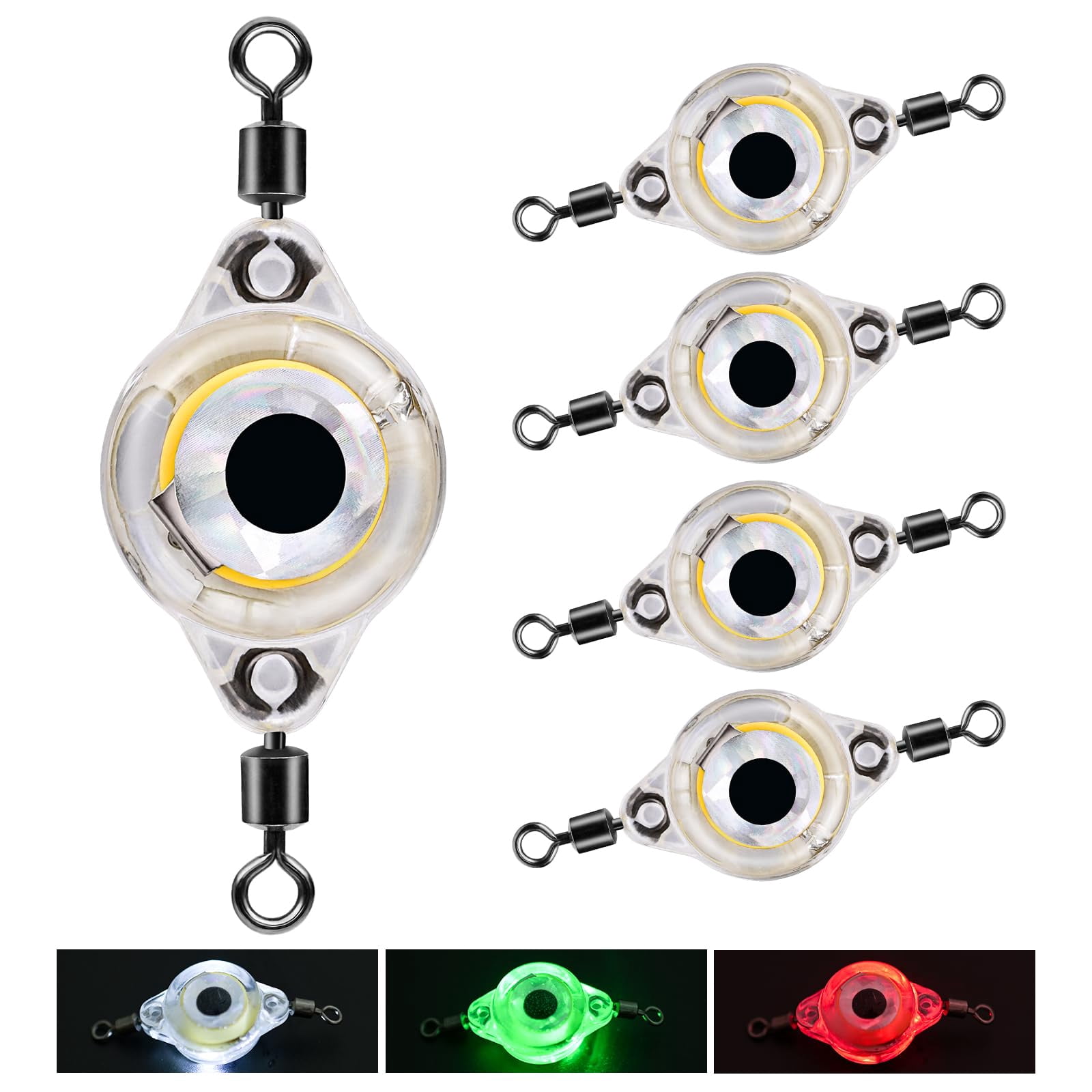 5-Pack Night Fishing Lures, LED Underwater Fishing Light, Water ...