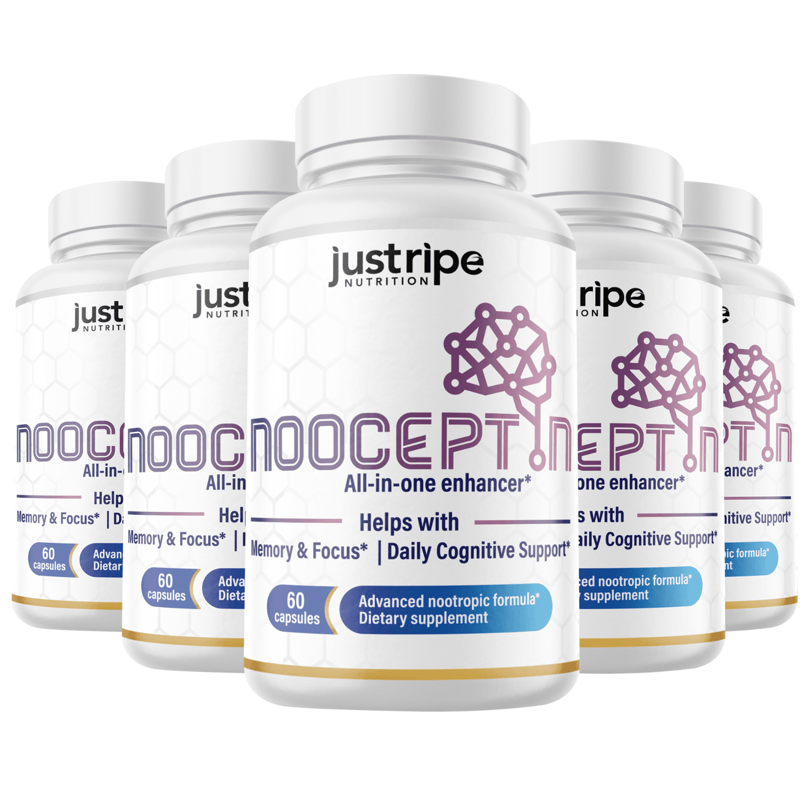5 Pack Nooceptin - Cognitive Enhancer Capsules for Cognition and Focus ...