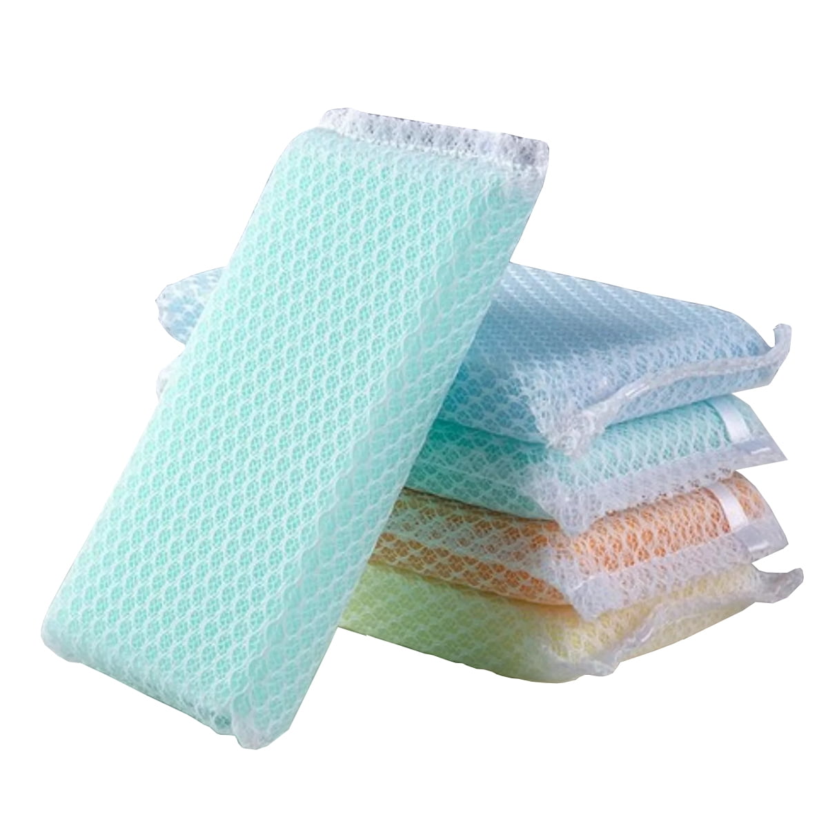 5 Pack Nylon Cleaning Scrub Pad, Long-Lasting and Reusable Dishwashing ...