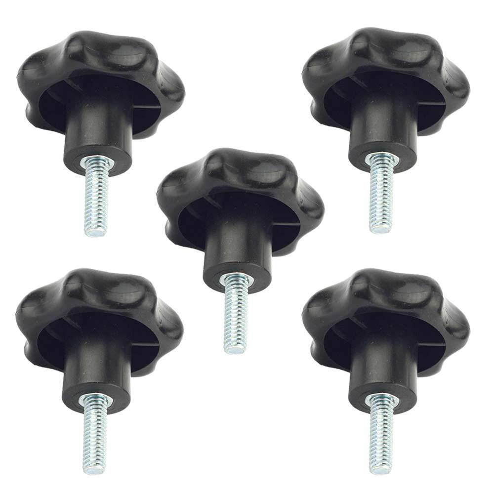 5 Pack Of Plastic Knobs With Male Threads 5/16 x 18 Threaded Stems For ...