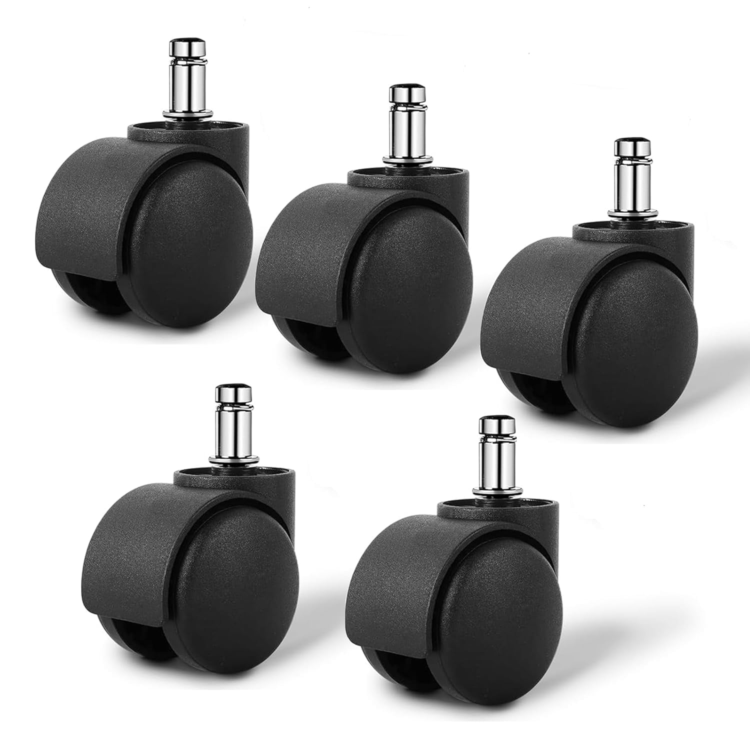 5 Pack Office Chair Casters Replacement Wheels, 2 Inch Universal Swivel ...
