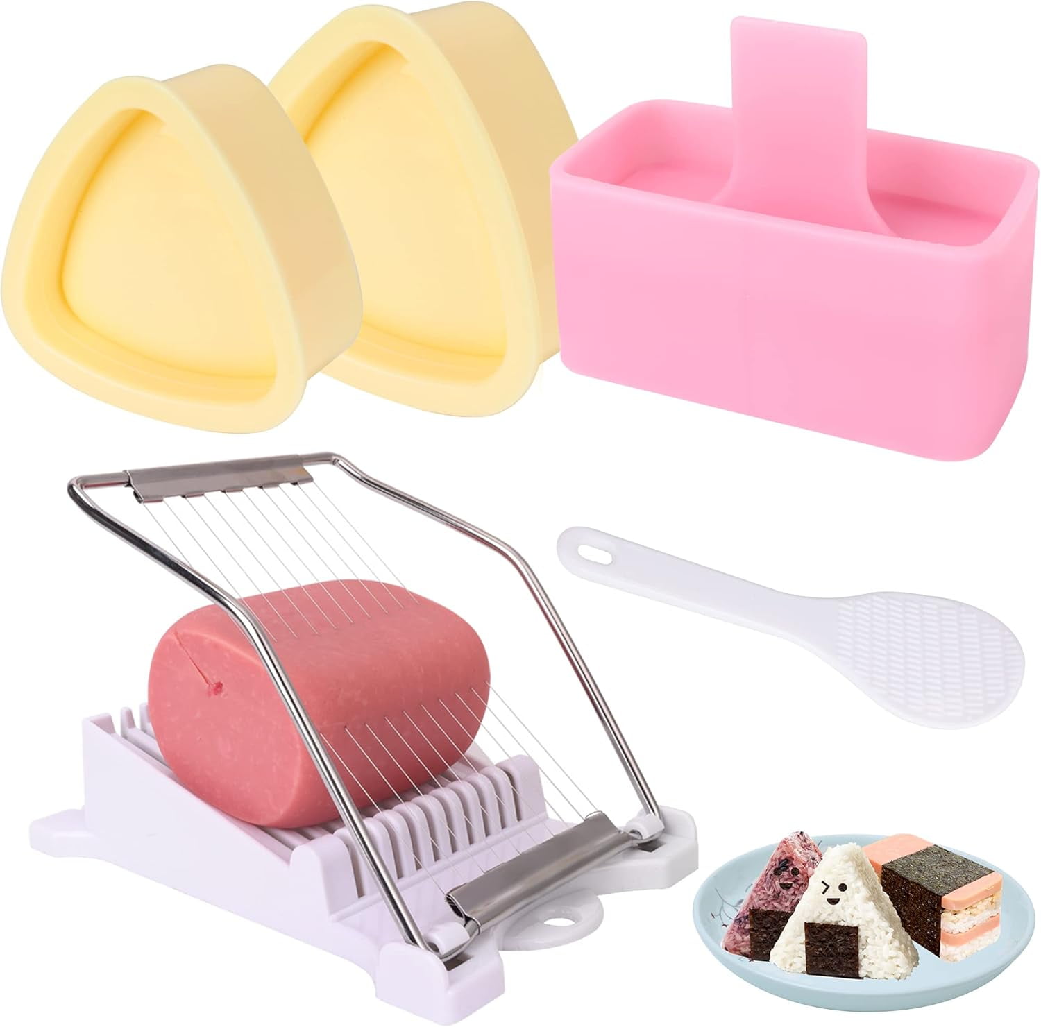 5-Pack Onigiri and Musubi Maker Press Kit – Triangle Rice Ball Mold Set ...