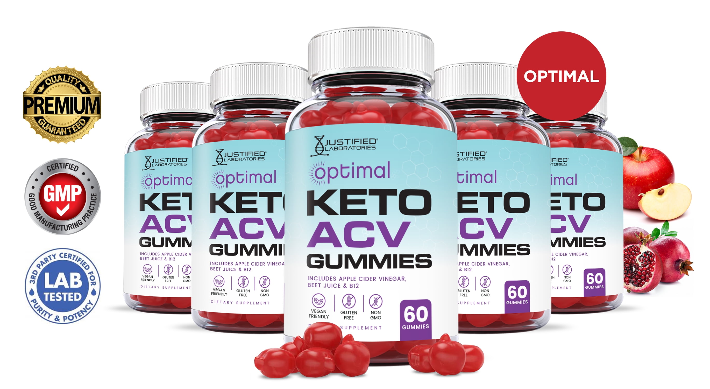 (5 Pack) Optimal Keto ACV Gummies 1000MG Dietary Supplement 300 Gummys ...