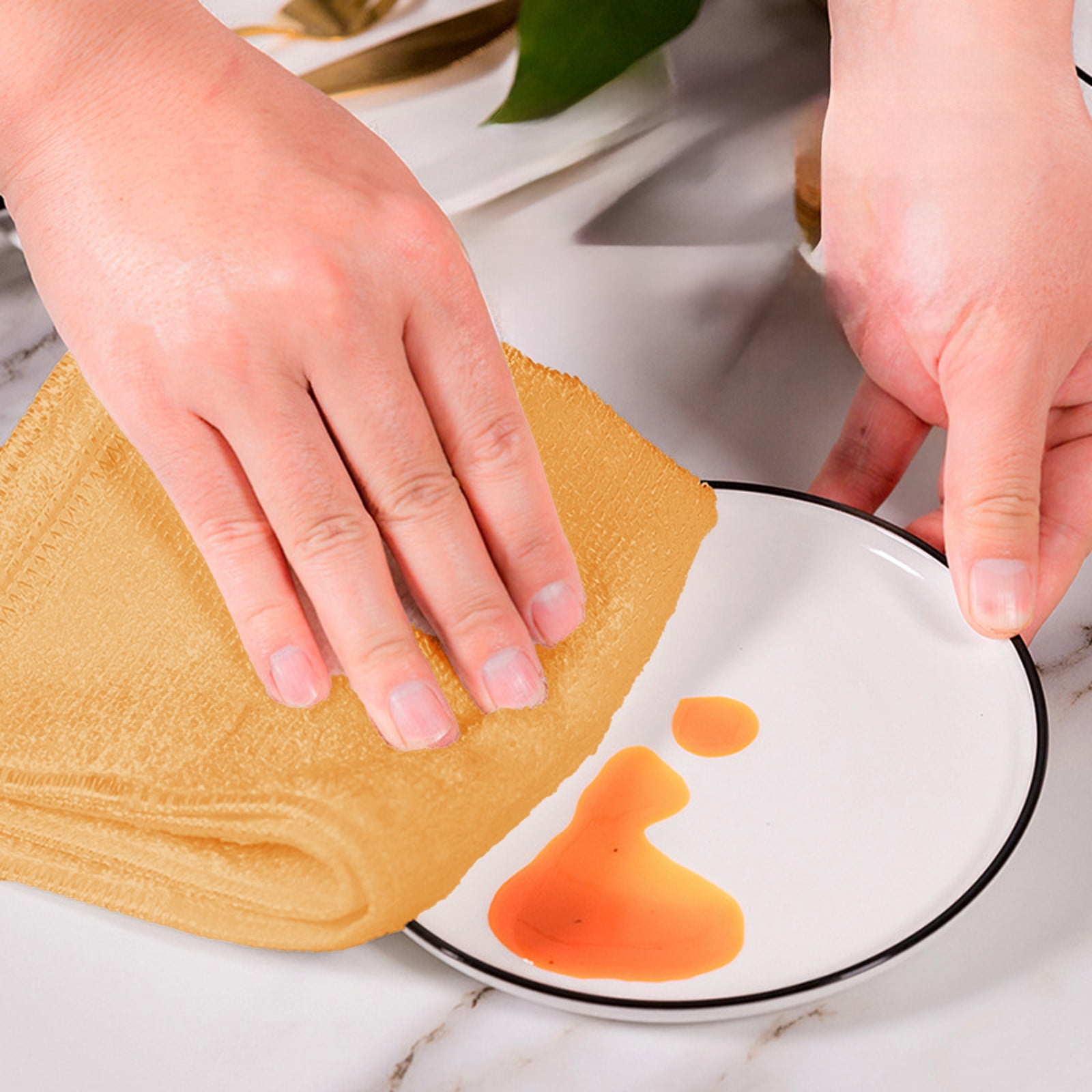 5-Pack Orange Microfiber Cleaning Cloths | 30x30cm Highly Absorbent ...