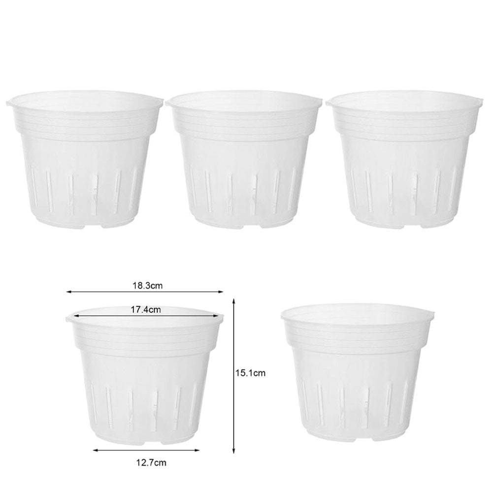 5 Pack Orchid Pots with Holes, Clear Plastic Orchid Pots, XL Size ...