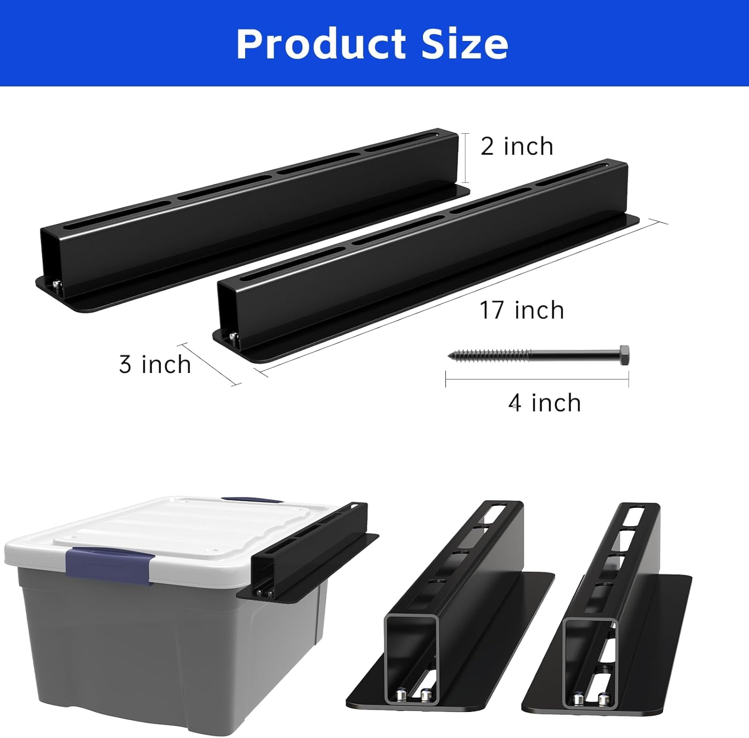 5 Pack Overhead Storage Bin Rack, Heavy Duty Ceiling Garage Storage for ...