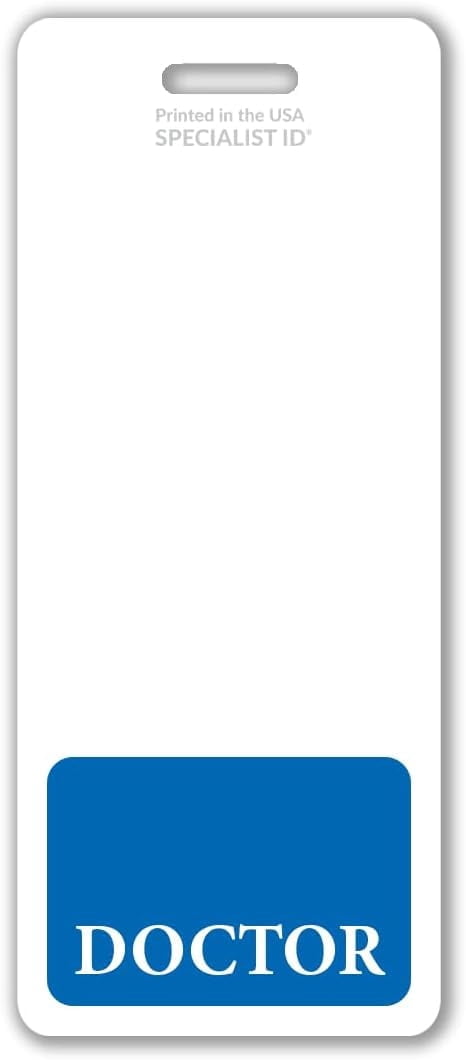 5 Pack - Oversized Doctor Badge Buddy - Vertical Extra Large Badge ...