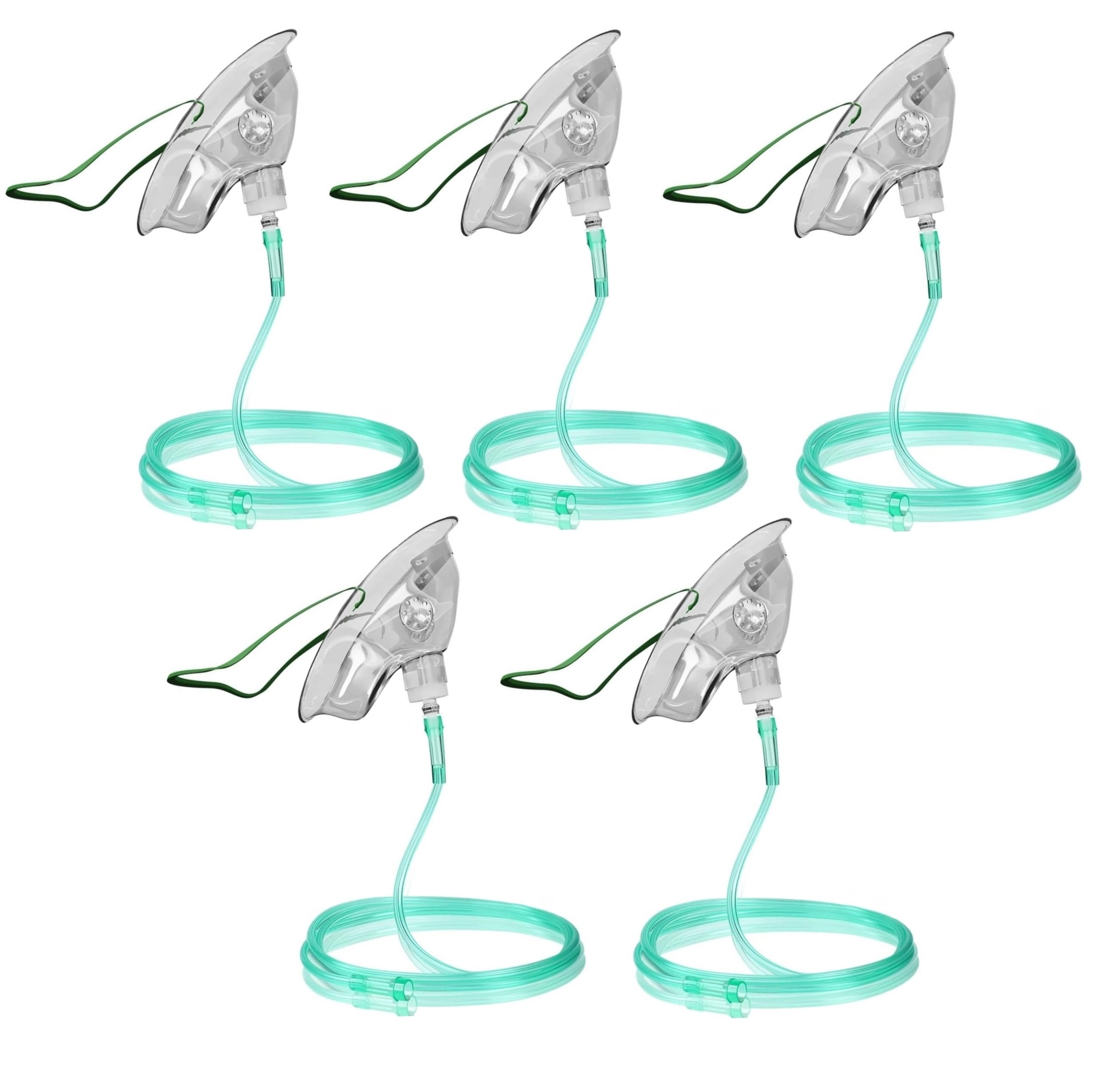 3/Pack Adult/Child Oxygen Mask, ELONGATED, 7' Standard Tube, Medium ...