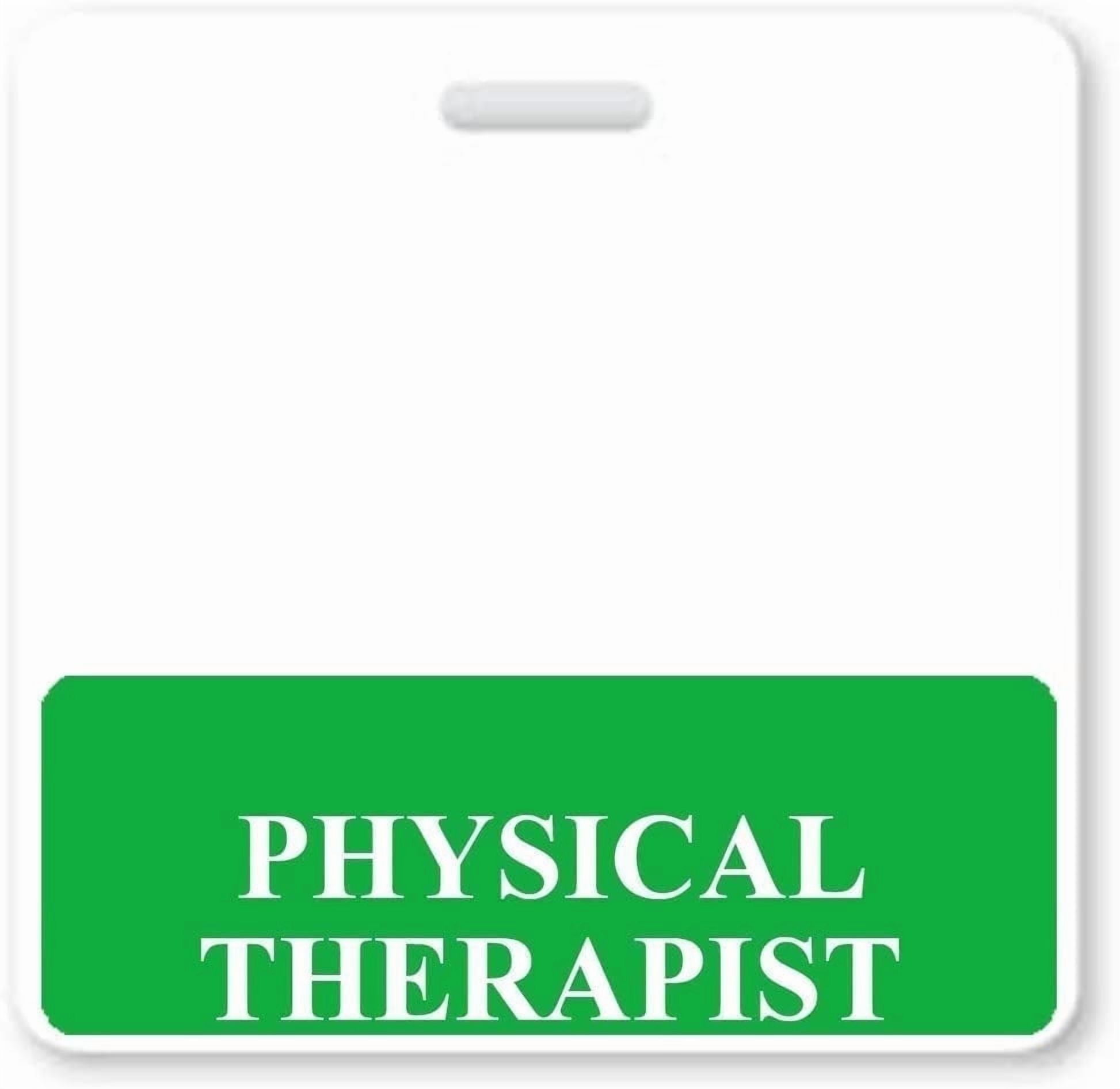 5 Pack - PHYSICAL THERAPIST Badge Buddy - Heavy Duty Horizontal Badge Buddies for Physical ...