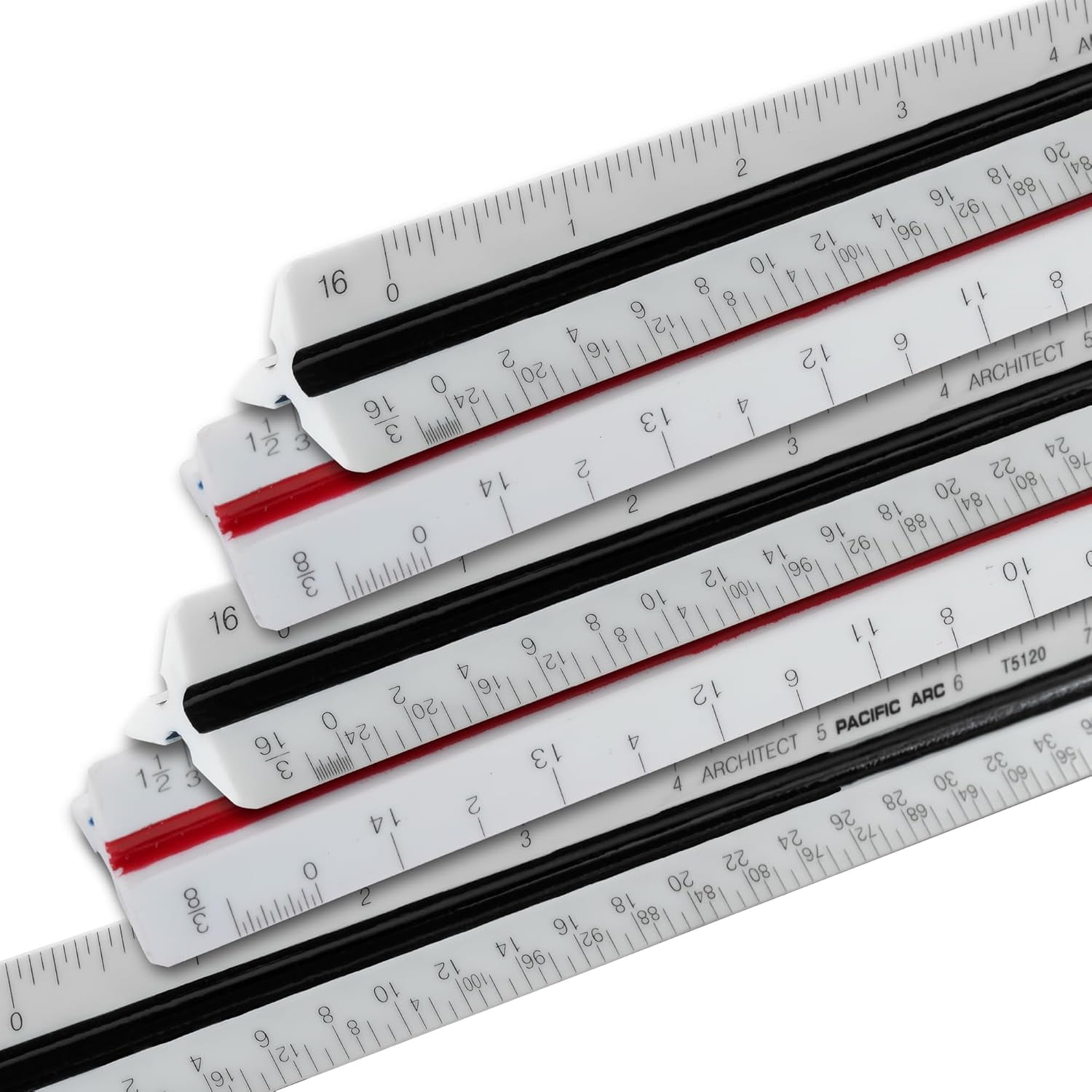 5 Pack | Pacific Arc, Architect Triangle Scale Ruler 12 Inch with Acid ...