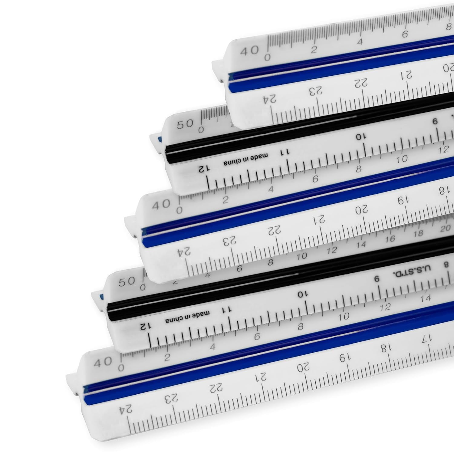 5 Pack | Pacific Arc, Engineer Triangle Scale Ruler 12 Inch with Etched ...
