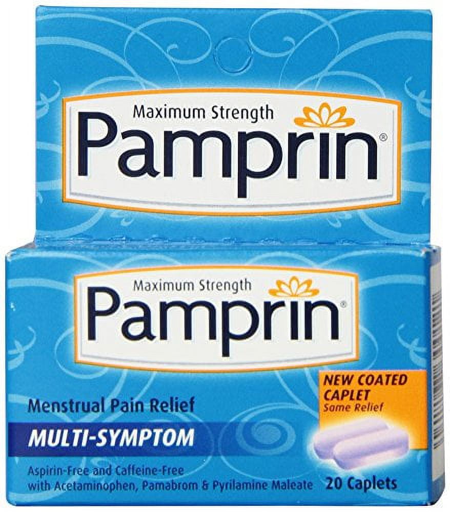 5 Pack - Pamprin Multi-Symptom Caplets 20 Caplets Each - Walmart.com