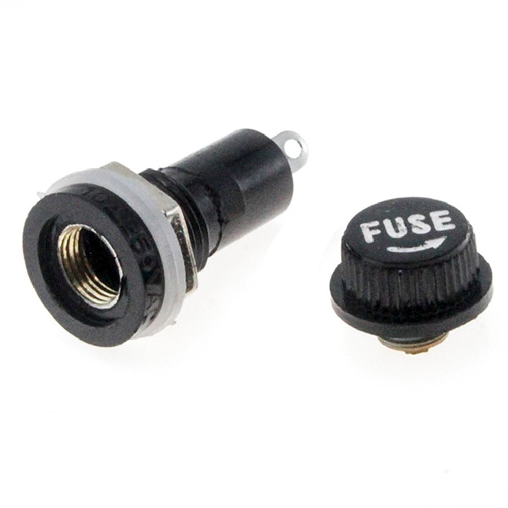 5 Pack Panel Mount Screw Cap Fuse Holder Case For 6X30 Mm Glass Tube ...