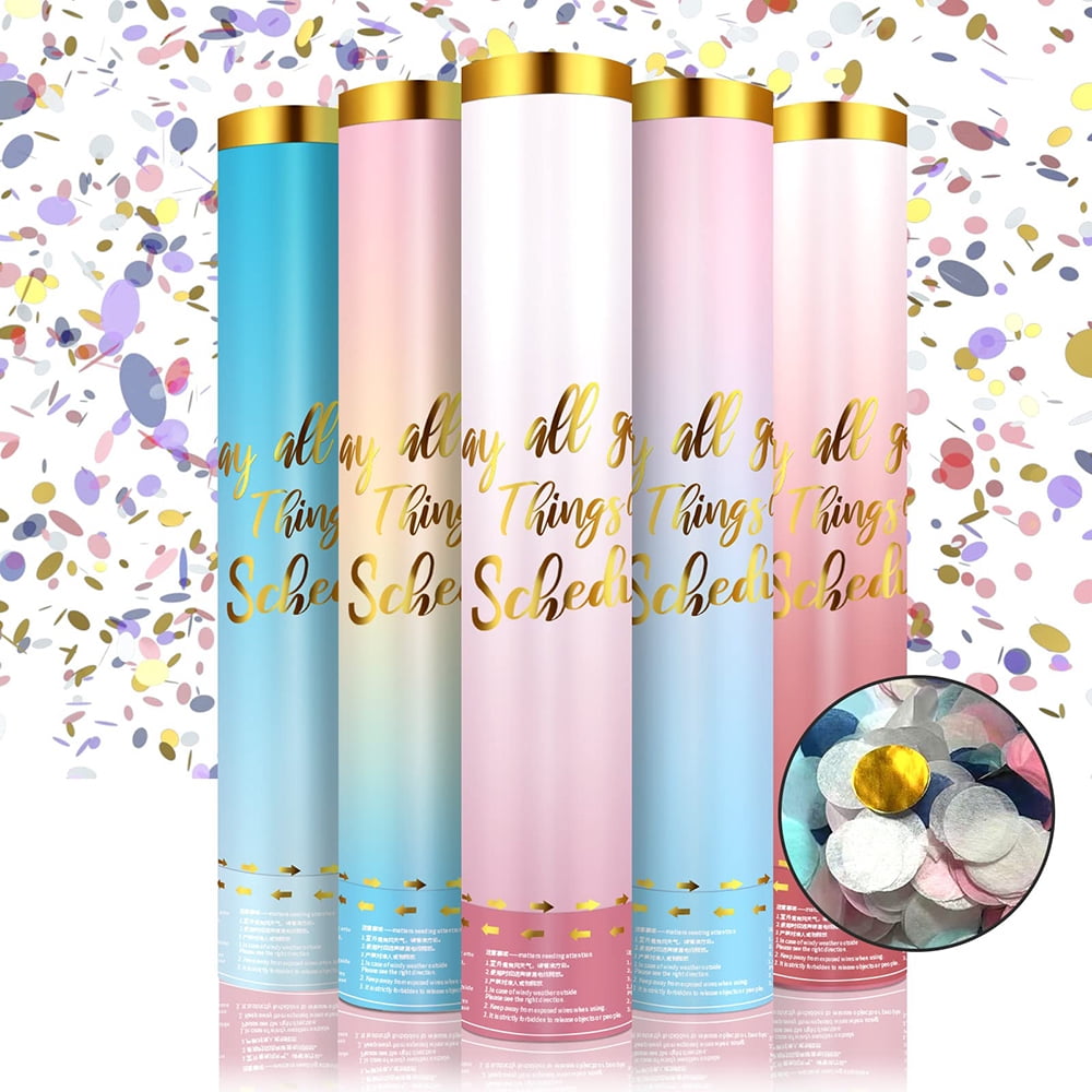 5 Pack Party Popper Plastic Colorful Confetti Air Compressed Popper ...