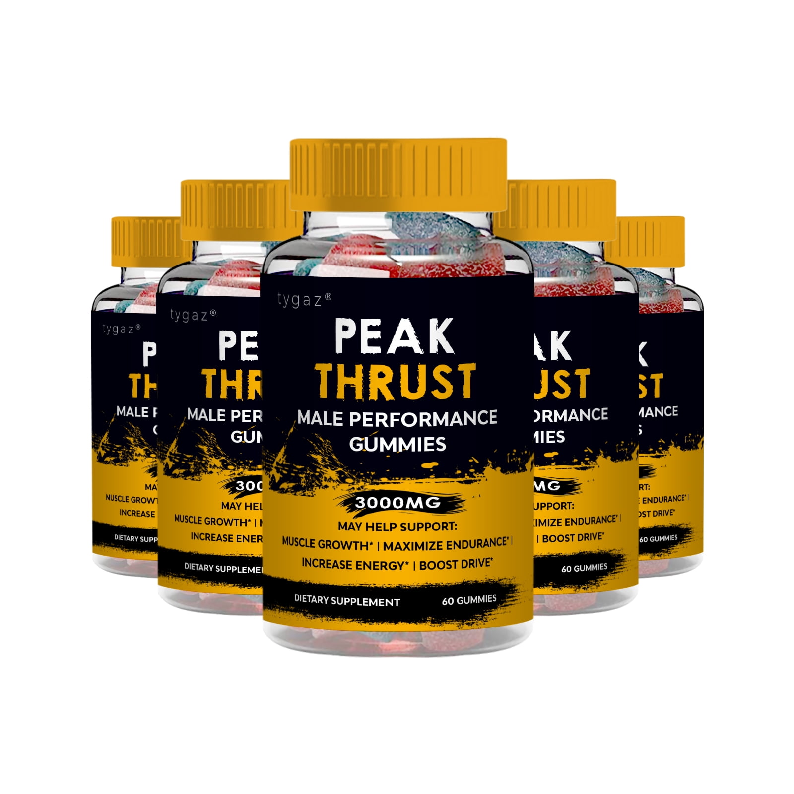 (5 Pack) Peak Thrust - PeakThrust Gummy For Men - Walmart.com