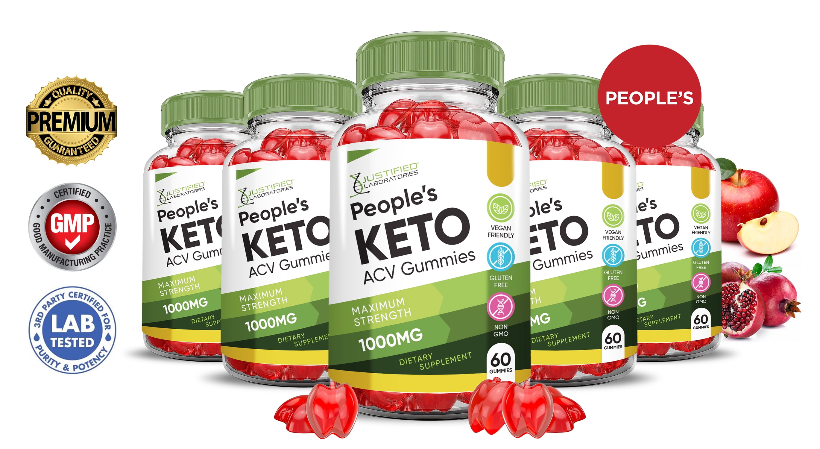 (5 Pack) Peoples Keto ACV Gummies 1000MG Dietary Supplement 300 Gummys ...