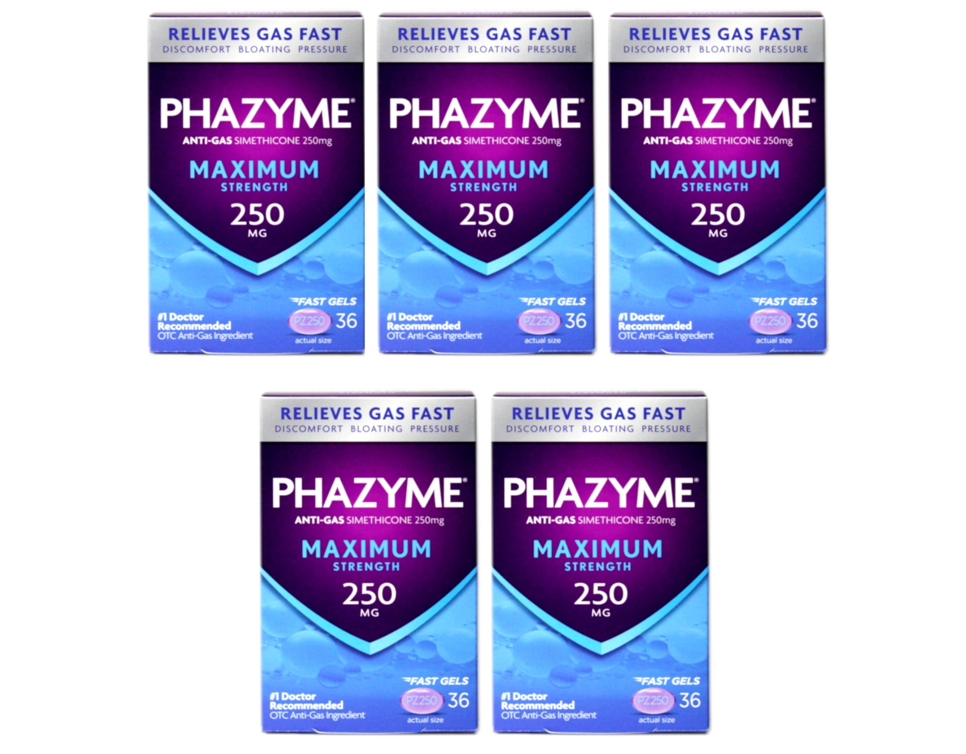 5 Pack - Phazyme Maximum Strength Softgels, 36 Each - Walmart.com