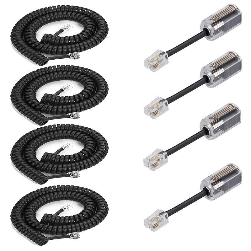 5 Pack Phone Cord Landline8Ft Uncoiled / 1.4Ft Coiled Landline Phone ...
