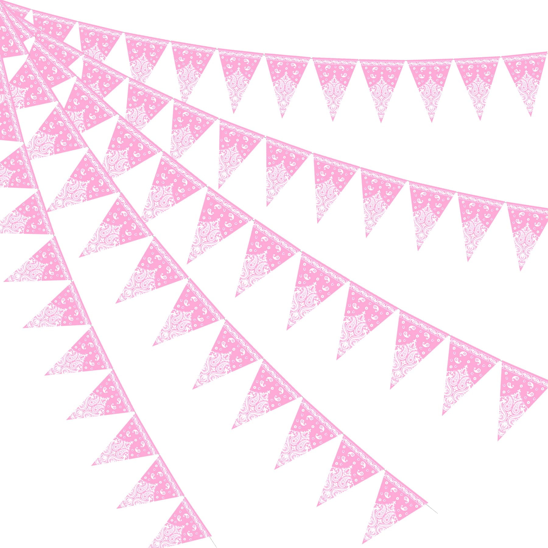 5 Pack Pink Bandana Pennant Banner, Pink Cow Print Pennant Banner ...