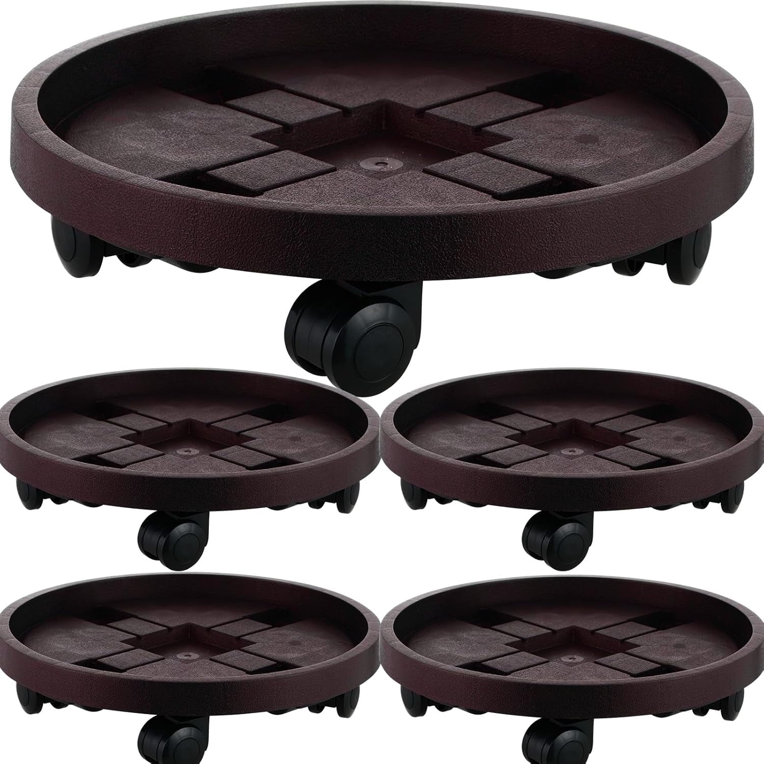 5 Pack Plant Caddy with Wheels 16 Inch Rolling Plant Stand Heavy Duty ...
