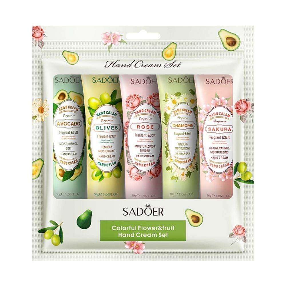 5 Pack Plant Fruits Fragrance Hand Cream,Hand Cream Gift Set ...