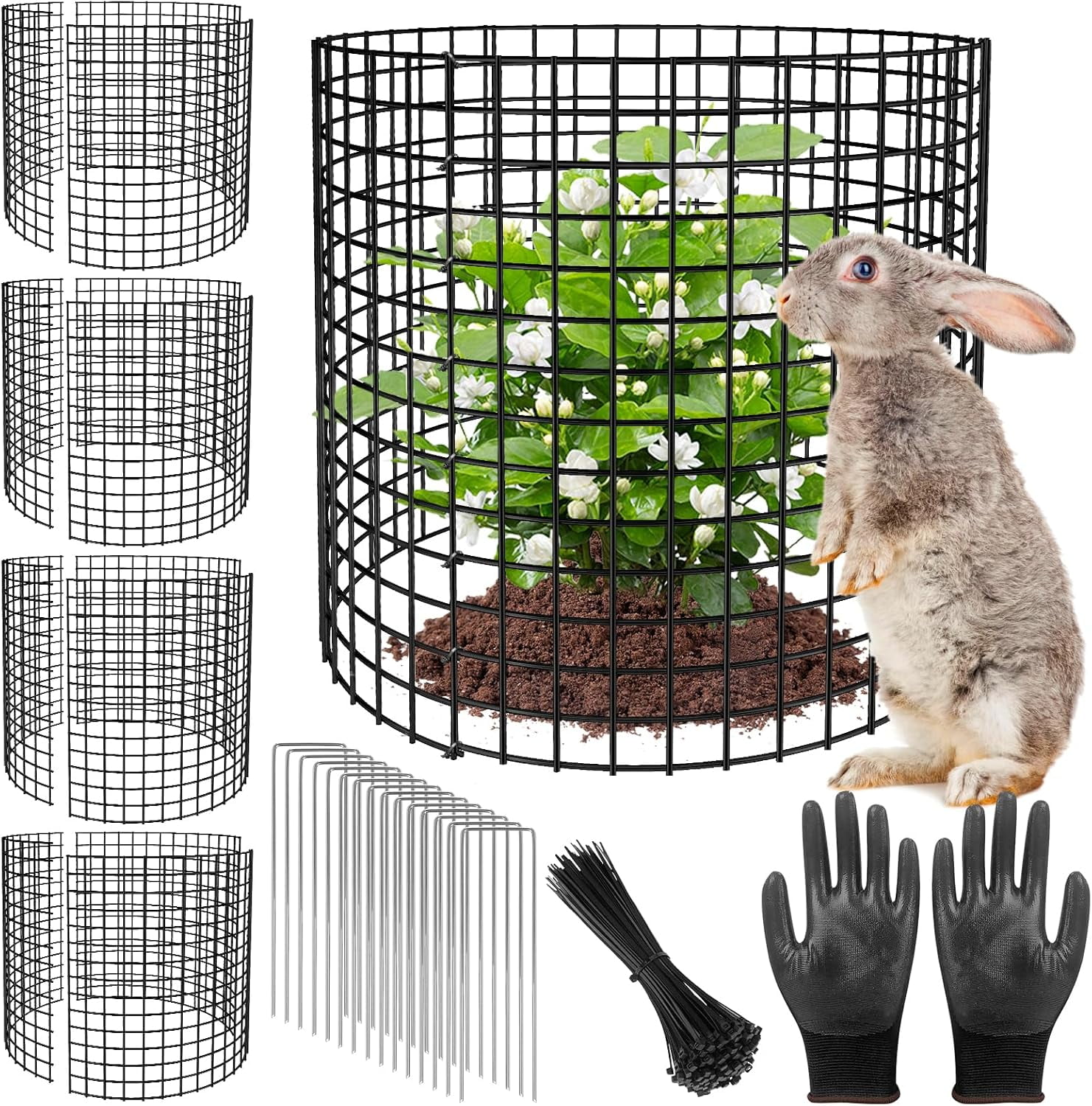 5 Pack Plant Protector from Animals, 13x12 inch Wire Plant Cages Mesh ...