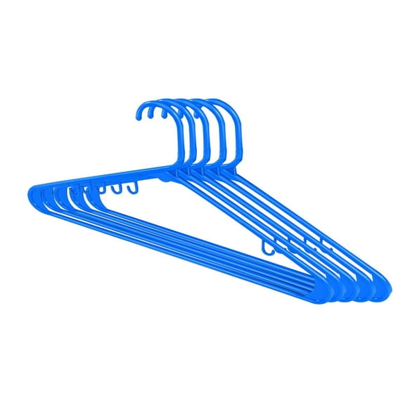 5-Pack Plastic Clothes Hangers, 16.3 Inch Hangers Space Saving Non-Slip ...