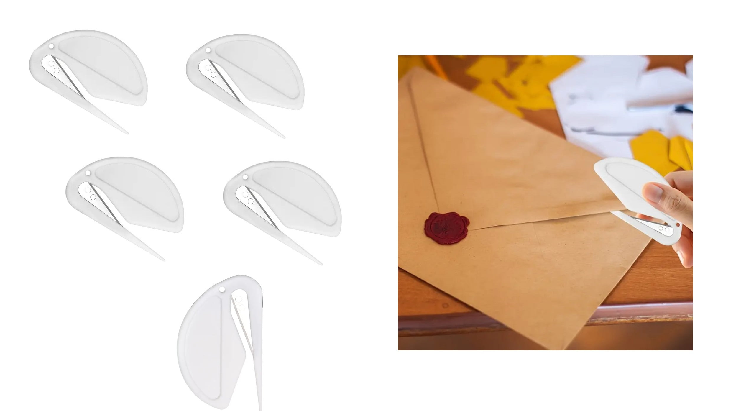 5-Pack Plastic Envelope Letter Openers - Sharp, Efficient, and Safe ...