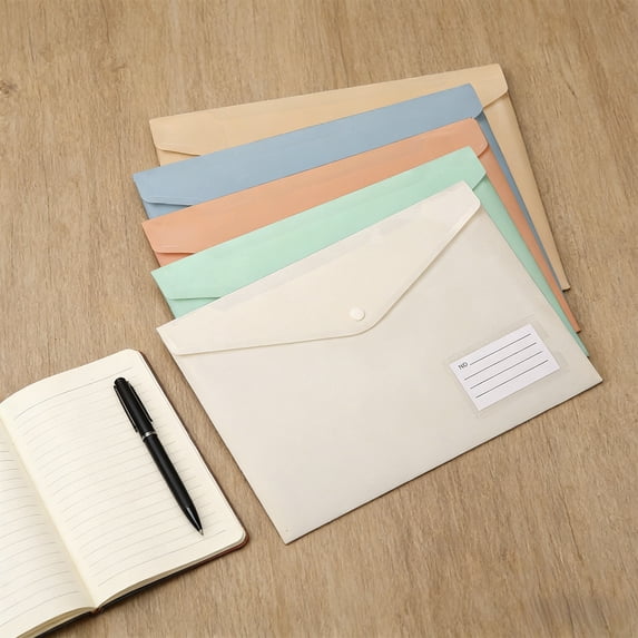 5 Pack Plastic Envelopes, Plastic File Folder, Folders for Documents ...