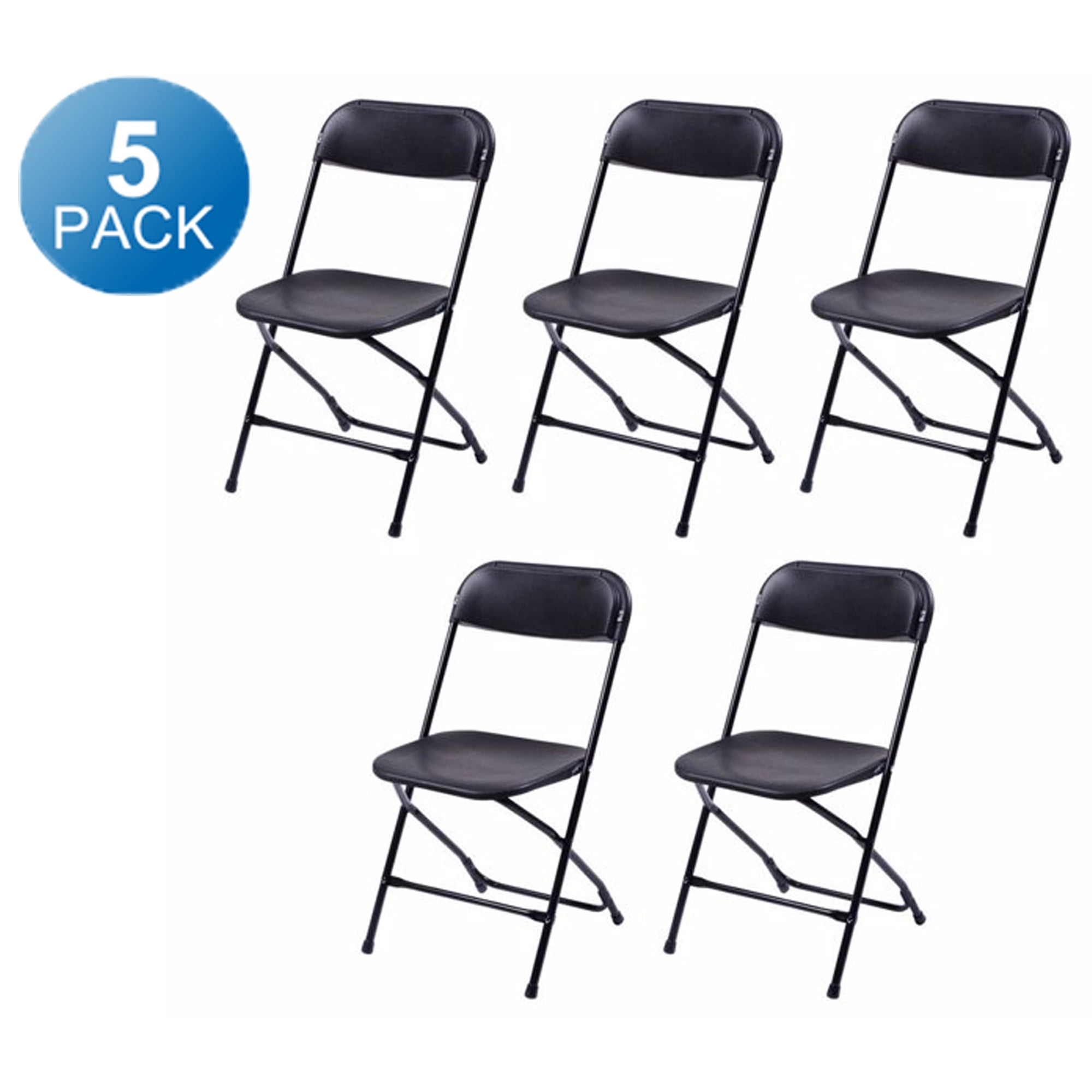 5-Pack Plastic Folding Chairs, Strong & Portable, 260lbs Capacity ...