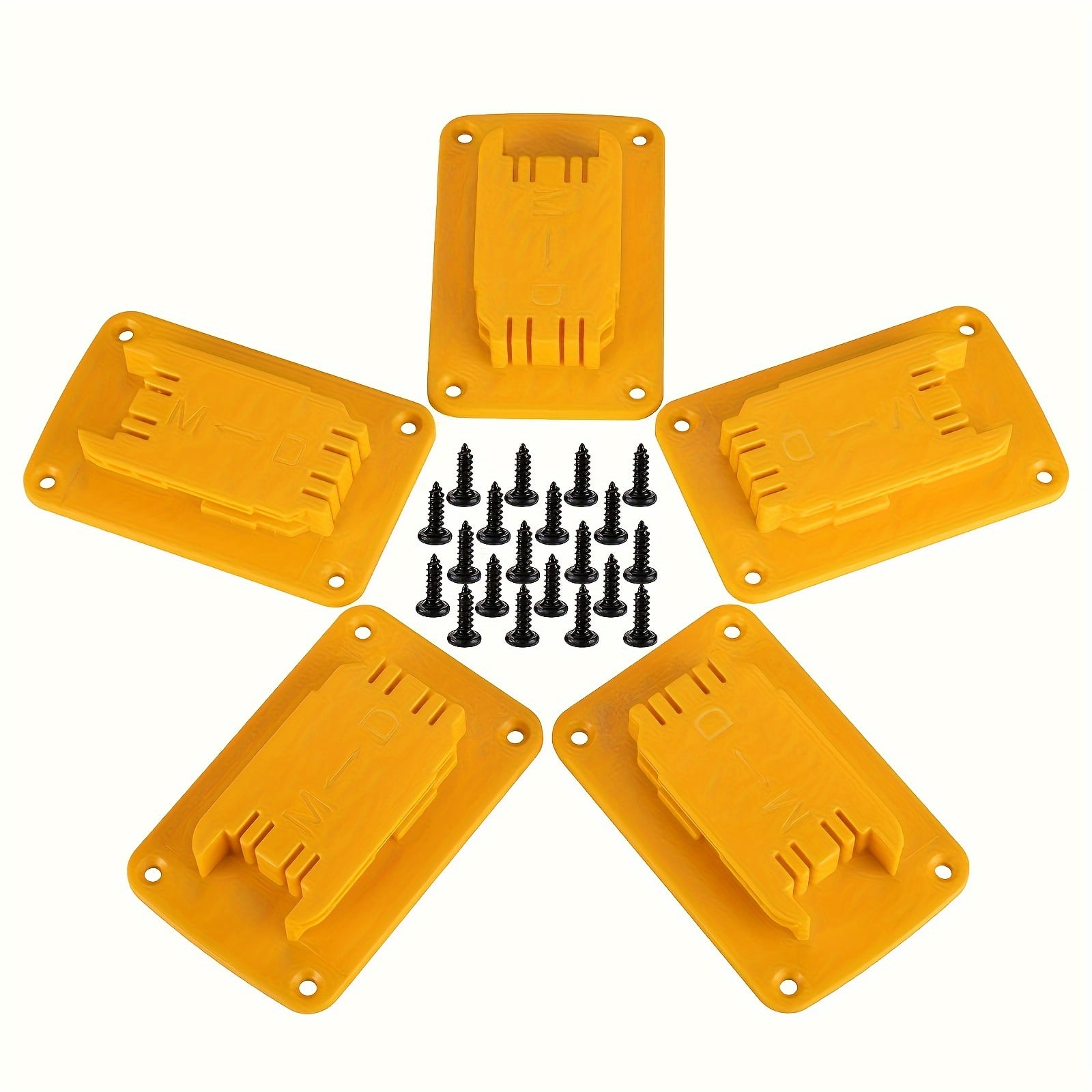 5-Pack Plastic Wall-Mounted Utility Racks for Dewalt 14.4V/18V/20V and ...