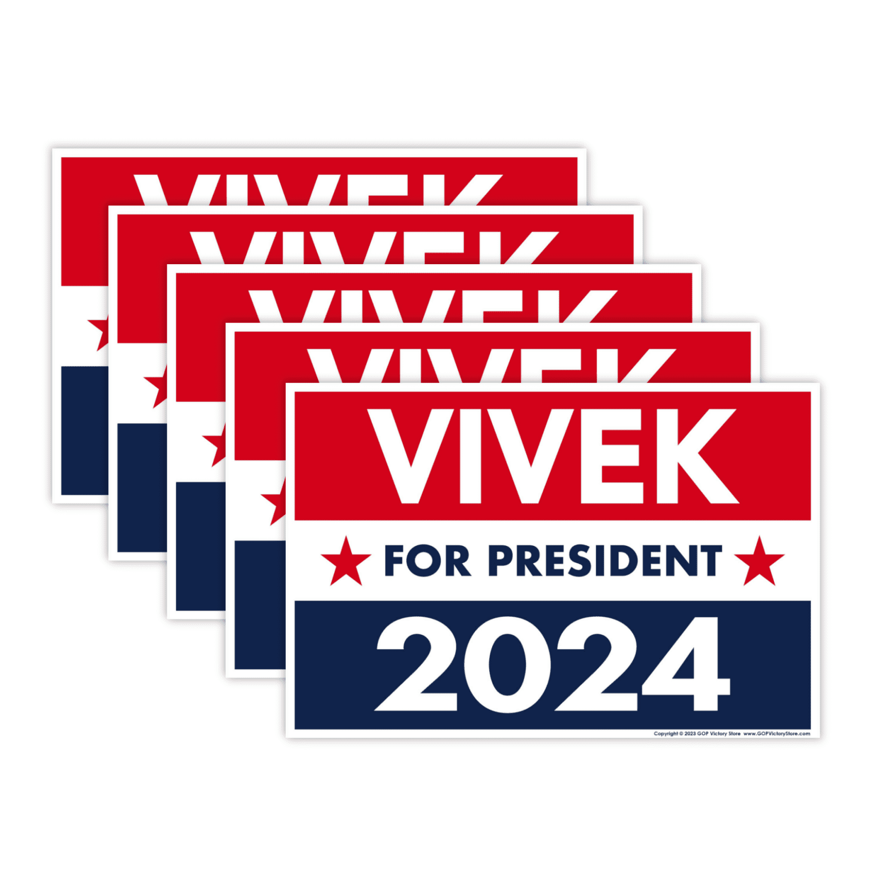 (5-Pack) Political Campaign Yard Sign w/Stake, Vivek Ramaswamy 2024 ...