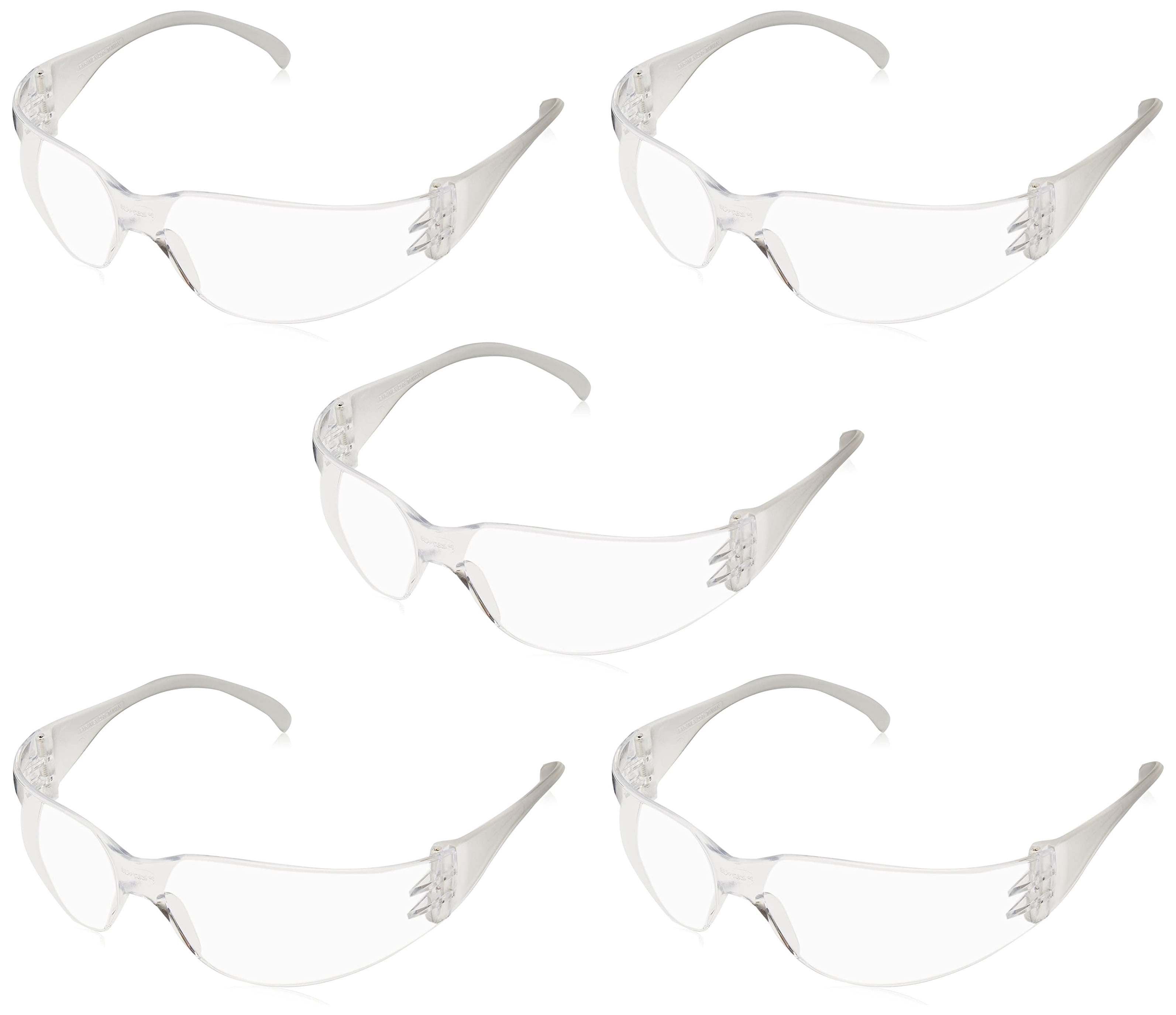 5 Pack Polycarbonate ANSI Z87.1 Safety Glasses with Clear Lens - Wrap ...