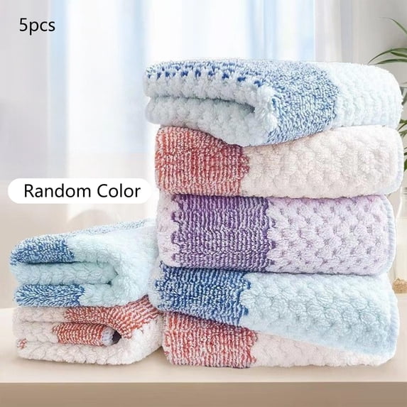 5-Pack Polyester Dish Cloth Set, Reusable and Washable Kitchen Cleaning ...
