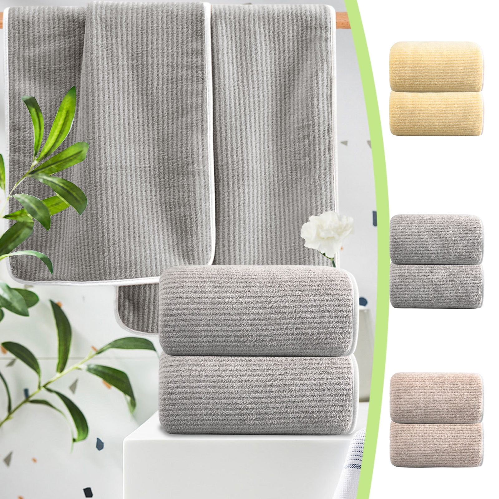 5-Pack Polyester Towels 13.39x29.92 Inch - Soft Absorbent Quick-Drying ...