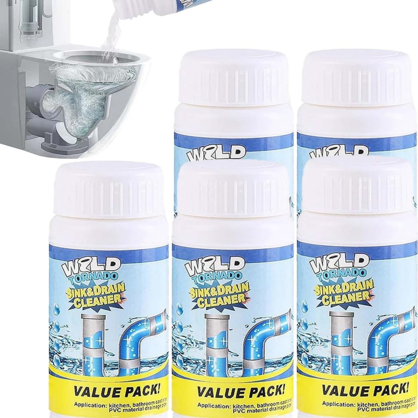 5 Pack of Powerful & Drain Cleaner Pipe Dredge Powerful Drain Cleaner ...