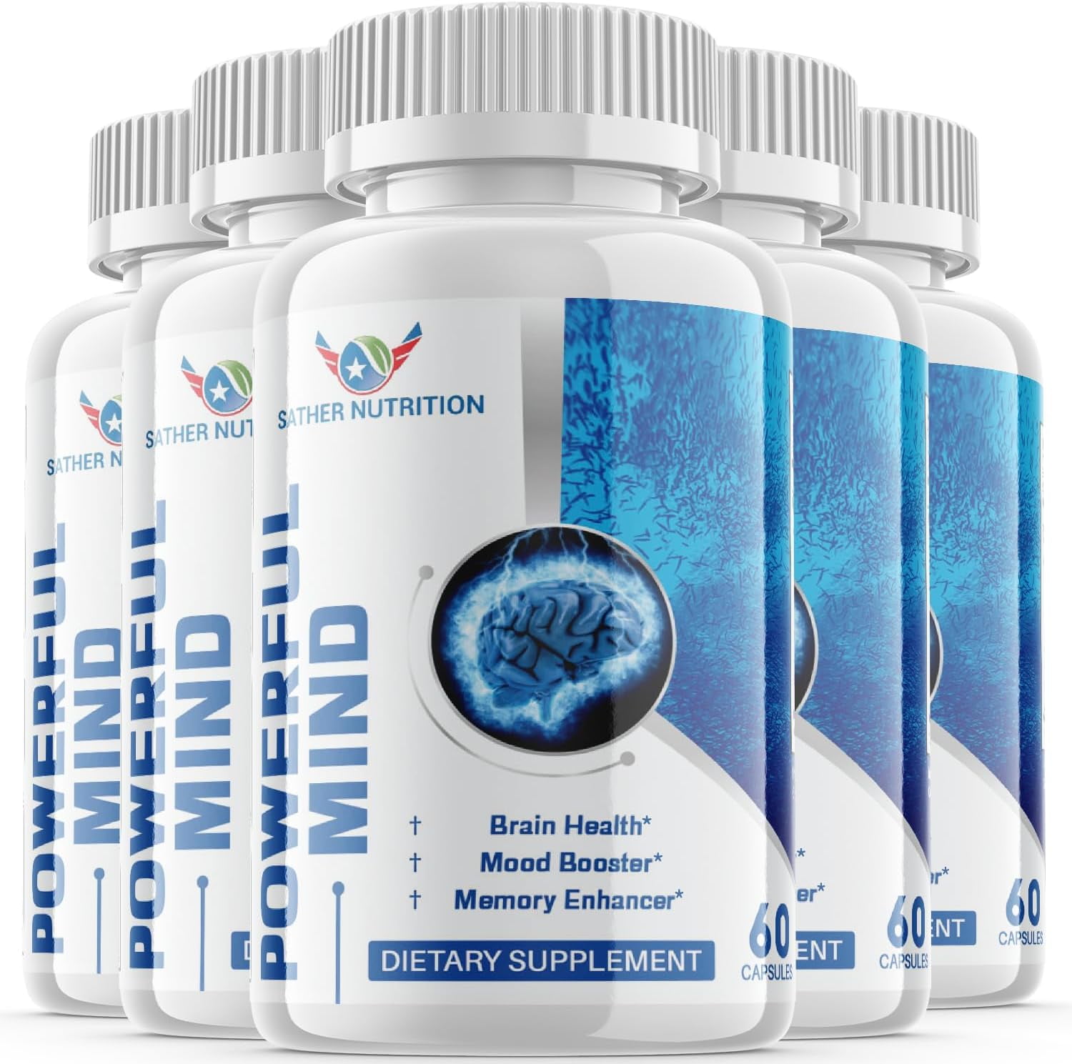 (5 Pack) Powerful Mind - Brain Boost Supplement - Dietary Supplement ...