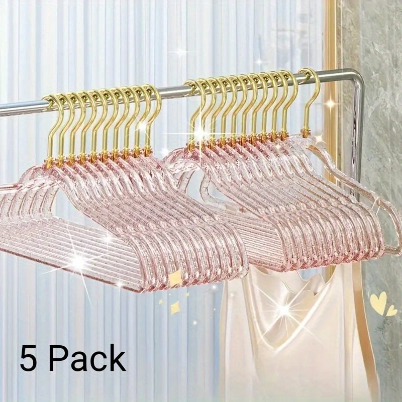 5 Pack Premium Heavy Duty Glitter Acrylic Hangers, Clear Invisible ...