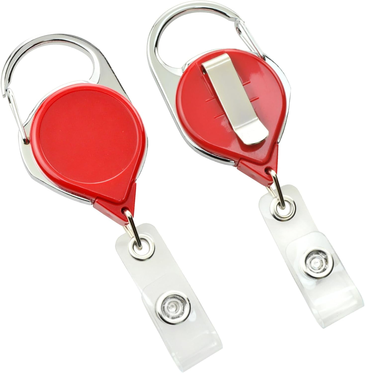 5 Pack - Premium No Twist Badge Reels with Carabiner Clip & Belt Clip ...