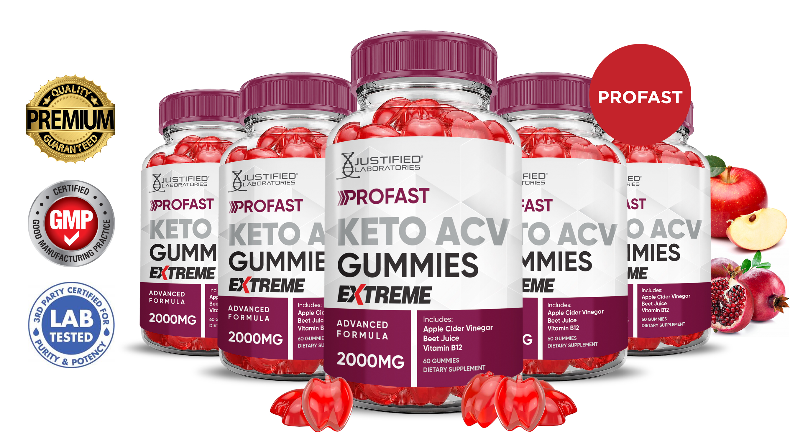 (5 Pack) Profast Keto Extreme ACV Gummies 2000mg Dietary Supplement 300 Gummys - Walmart.com