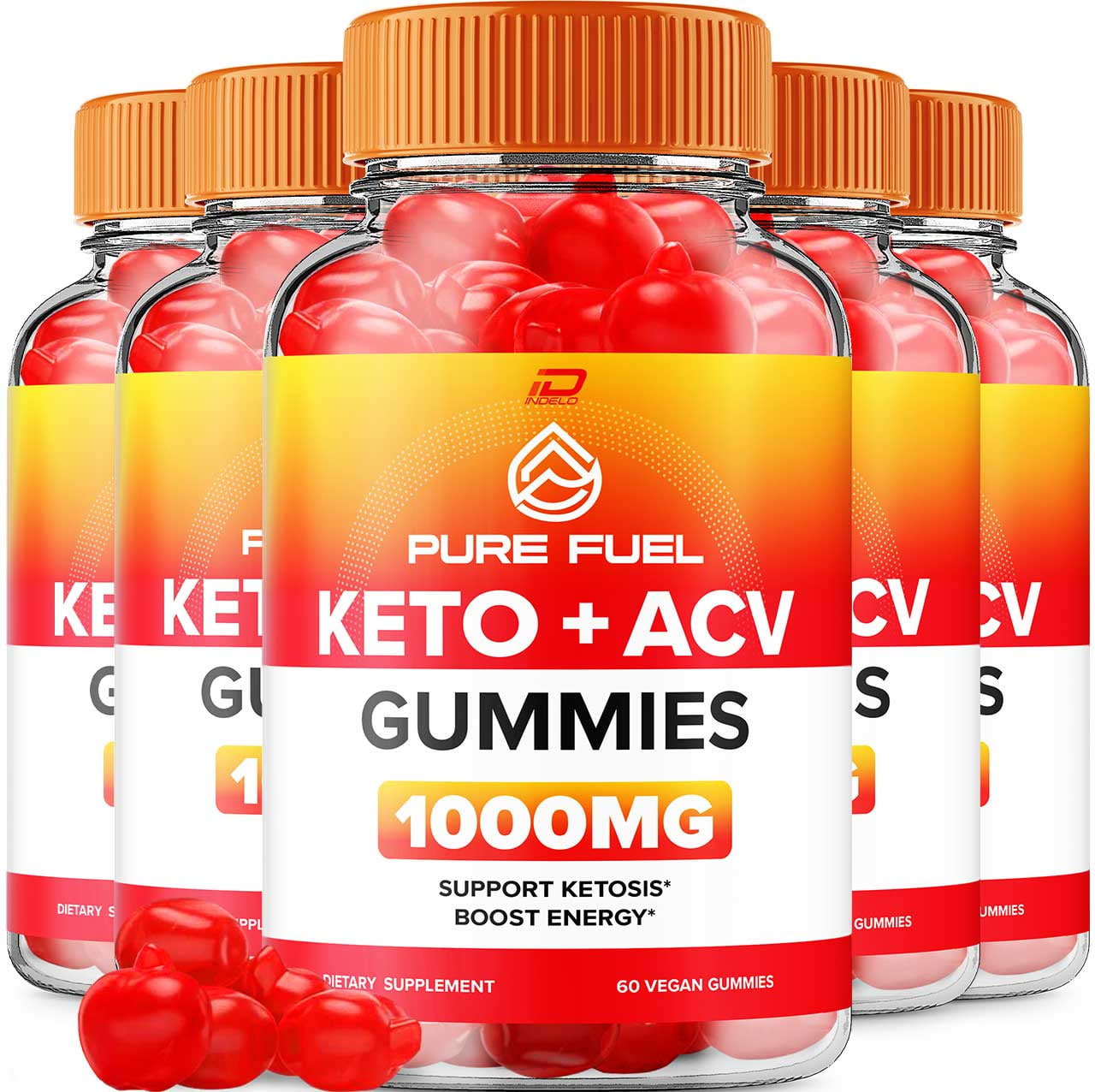 (5 Pack) Pure Fuel Gummies - Pure Fuel Apple Cider Vinegar Gummy ...