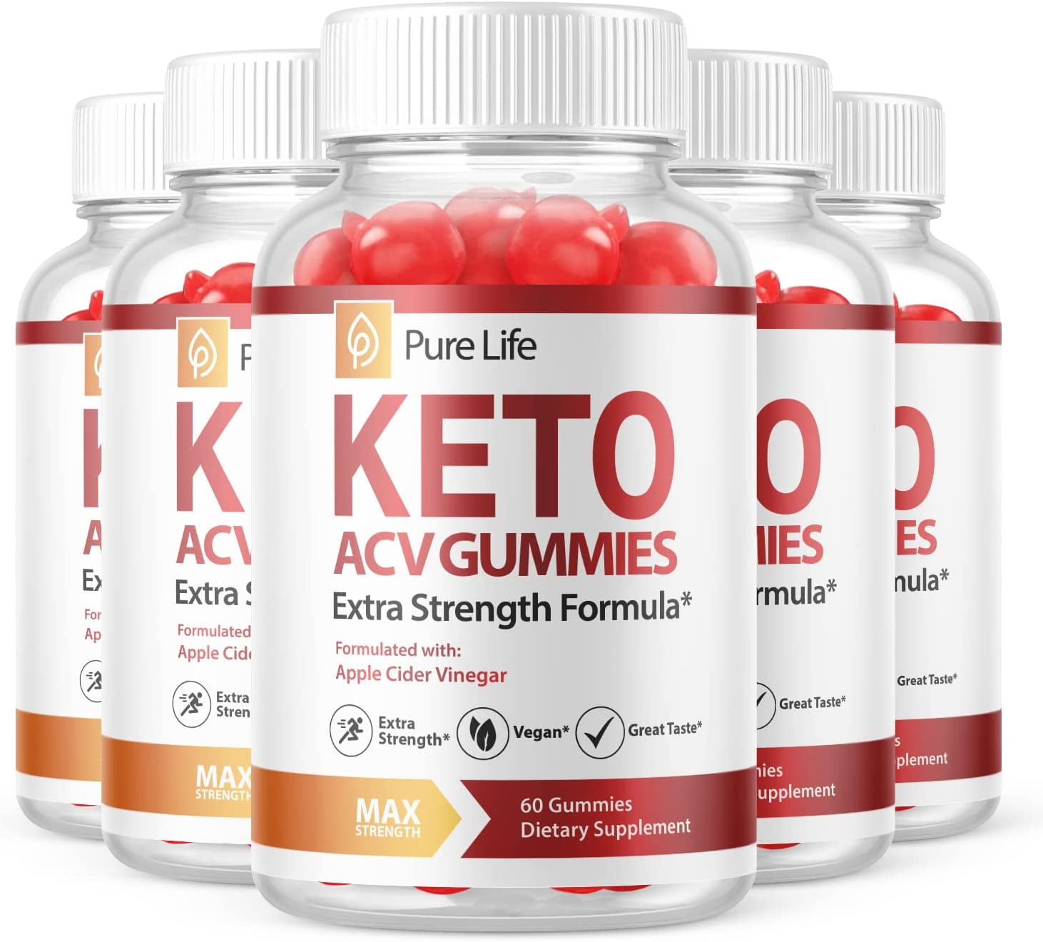 (5 Pack) Pure Life Keto ACV Gummies - Supplement for Weight Loss ...