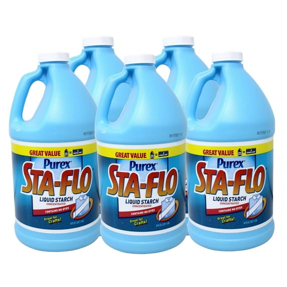 Purex Sta-Flo Liquid Starch, 5 Pack, Concentrated for Laundry & Ironing ...