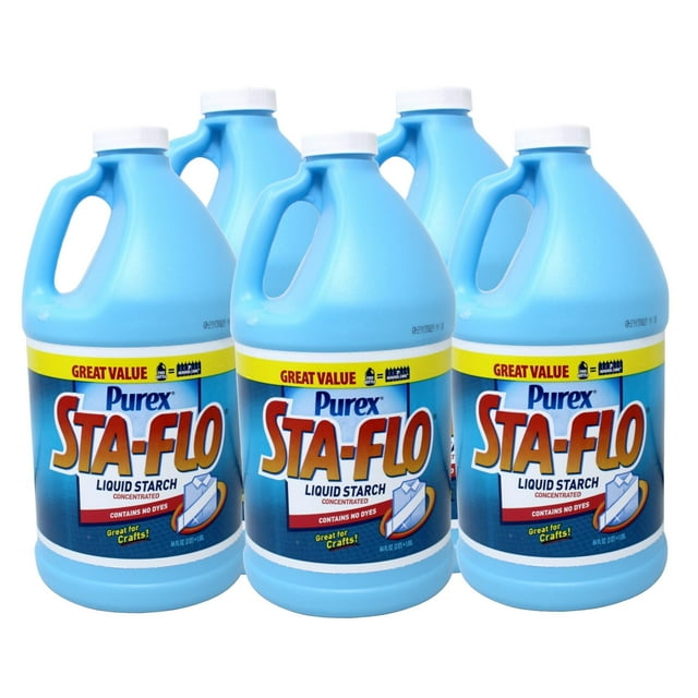 Purex Sta-Flo Liquid Starch, 5 Pack, Concentrated for Laundry & Ironing ...