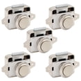 5 Pack Push Button Cabinet Lock, Chrome Plated RV Drawer Latches, Metal ...