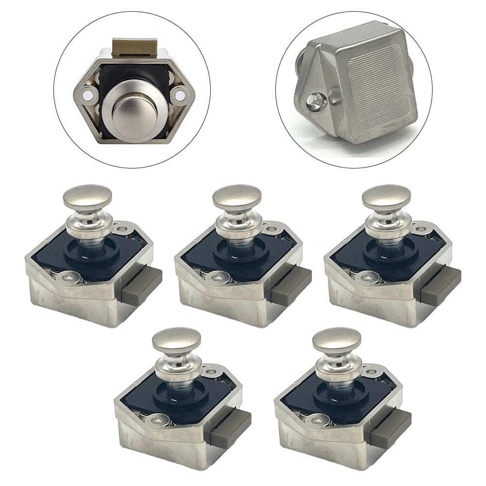5 Pack Push Button Locks For Cabinet Cupboard Campervan Motorhome ...
