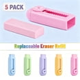 5 Pack Push‑Pull Roller Eraser,Traceless Low‑Scrap Pencil Eraser with ...