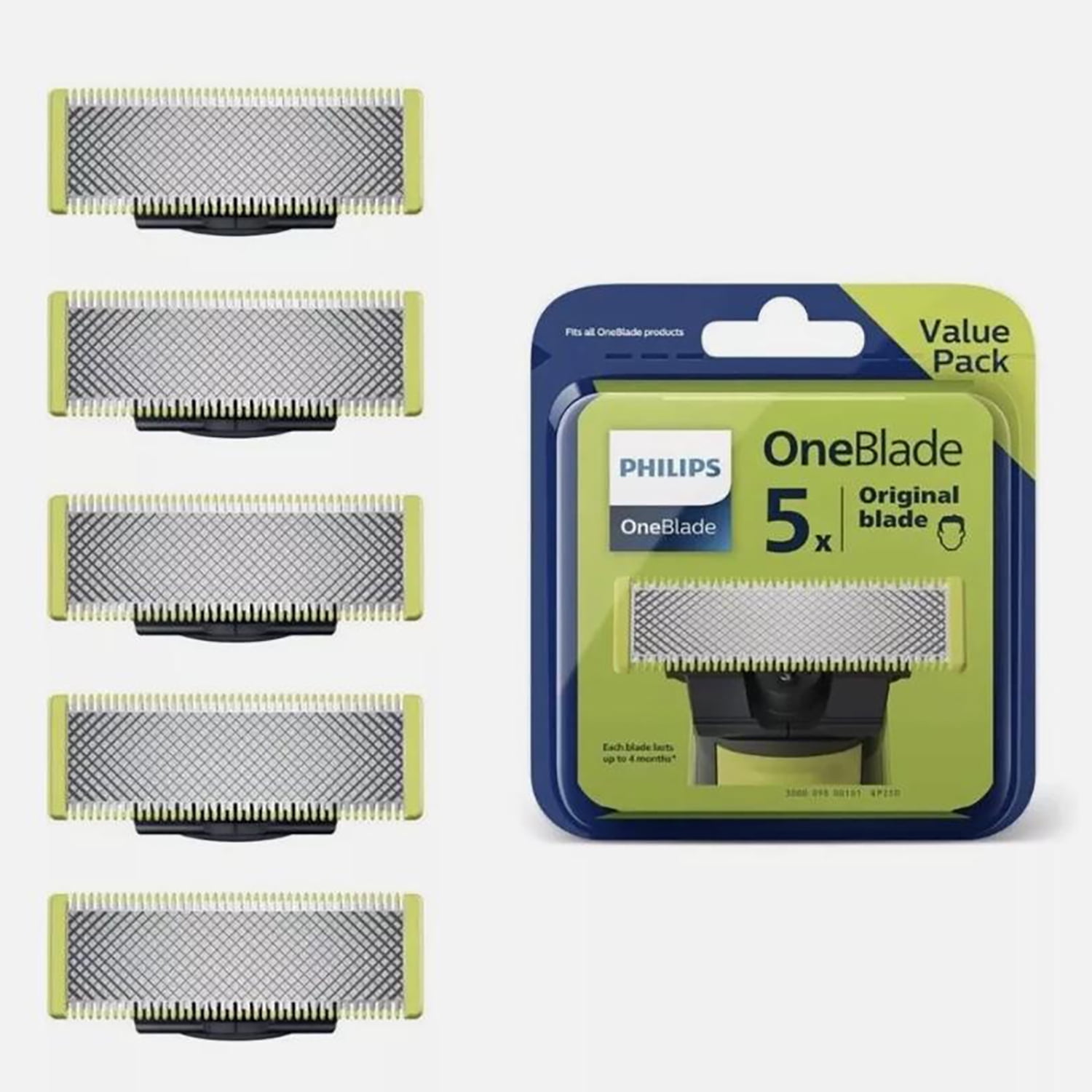 5-Pack QP250/50 OneBlade Replacement Blades - Original Stainless Steel ...